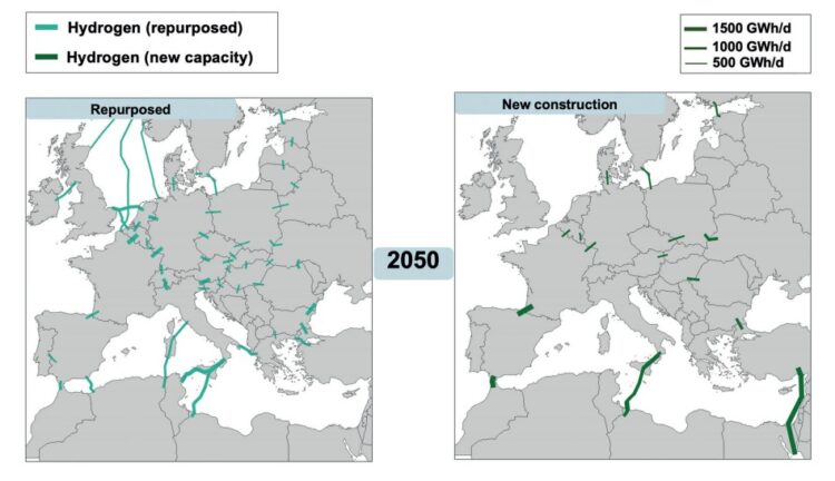 Clean hydrogen deployment in the Europe-MENA region from 2030 to 2050 ...